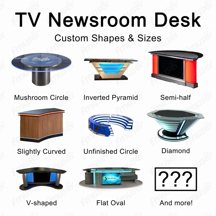 TV News Desk | Custom TV Studio Furniture Solution | FMUSER